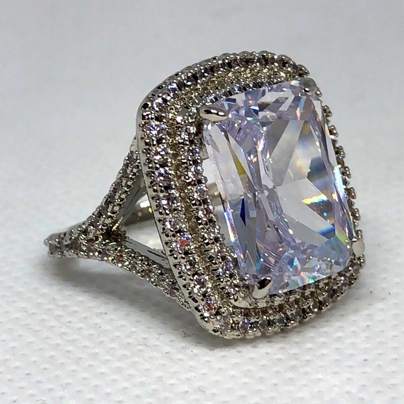 Jewelry | S925platinum Huge 684ct Cz Diamond Bling Ring | Poshmark